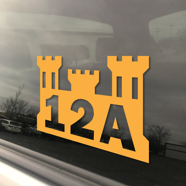 U.S. Army MOS 12A Engineer Officer Castle Window Decal – Inkfidel