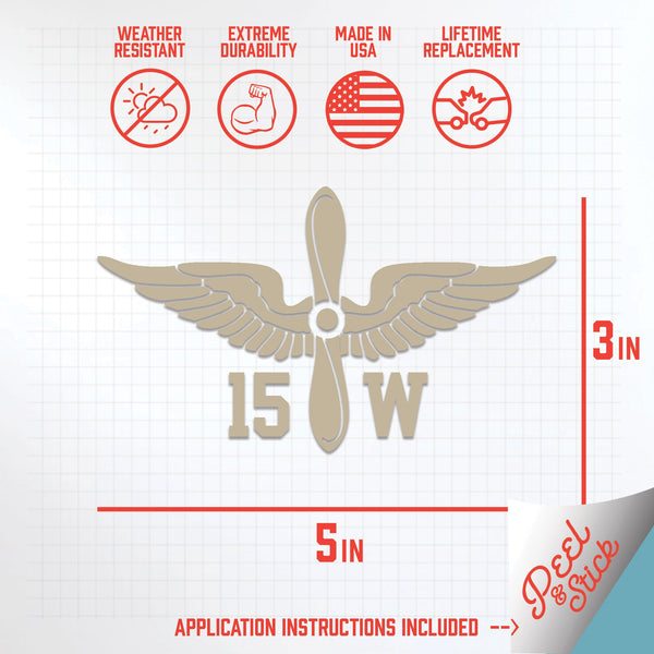 Inkfidel 15W Unmanned Aerial Vehicle Operator Prop Insignia MOS Decal