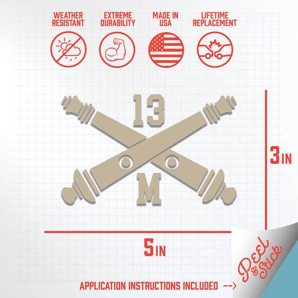 Inkfidel 13M MLRS HLMRS Crewmember Crossed Cannons MOS Decal