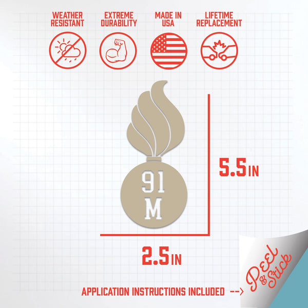 Inkfidel 91M Bradley Fighting Vehicle System Maintainer Bomb Insignia ...